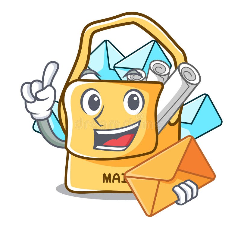 With Envelope the Bag with Shape Mail Cartoon Stock Vector ...