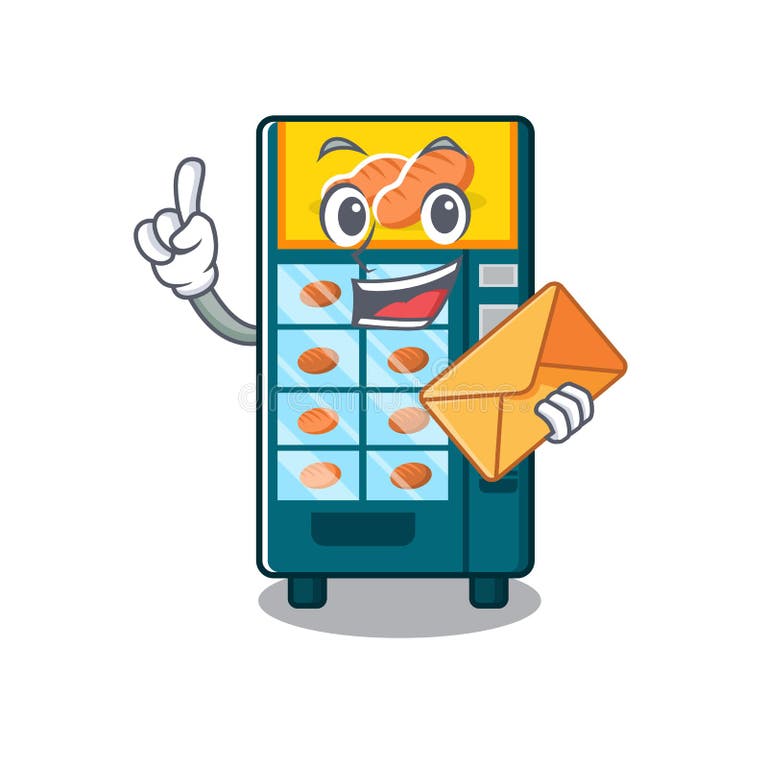 With Envelope Bakery Vending Machine in Character Shape Stock Vector ...