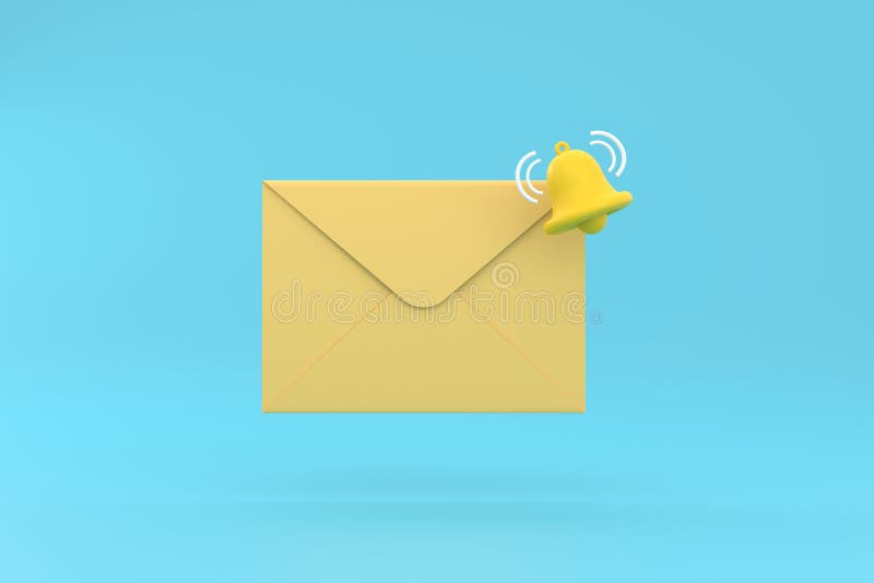 Envelope with Bell Notification. New Email Message Notice Icon Stock ...