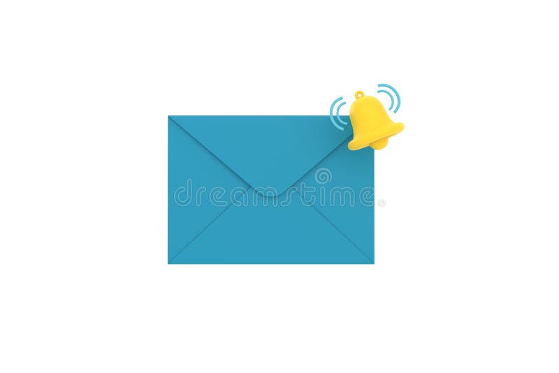 Envelope with Bell Notification. New Email Message Notice Icon Stock ...