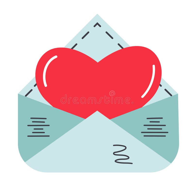Envelope with a Big Red Heart Inside. Love Message Stock Vector ...