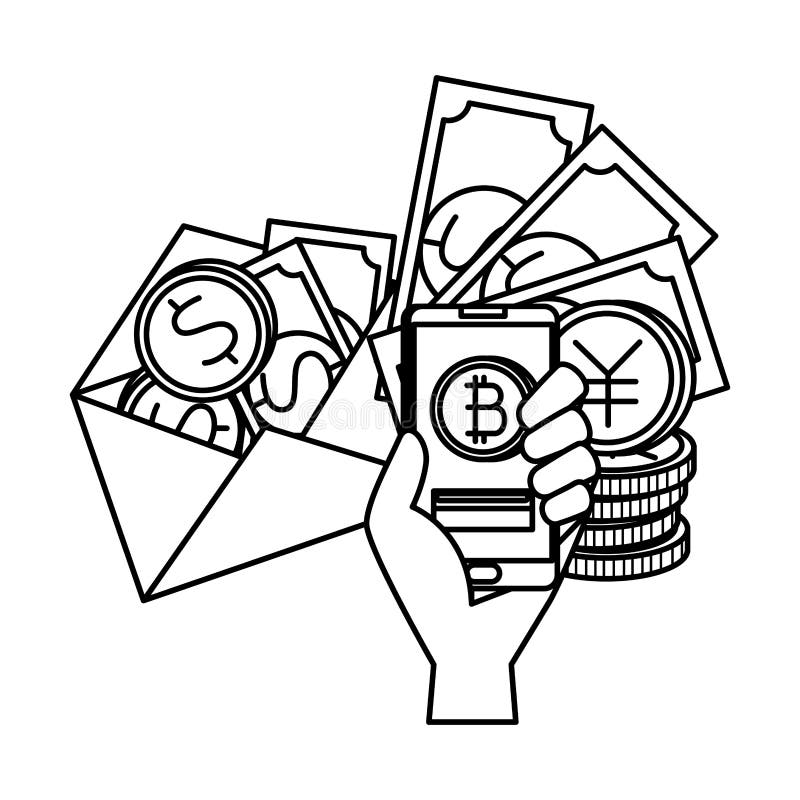 Envelope with Bill and Coins Dollars Vector Illustrator Stock ...