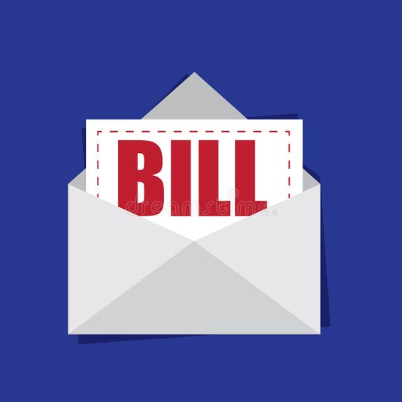 Envelope Bill Text stock vector. Illustration of bold - 52303371