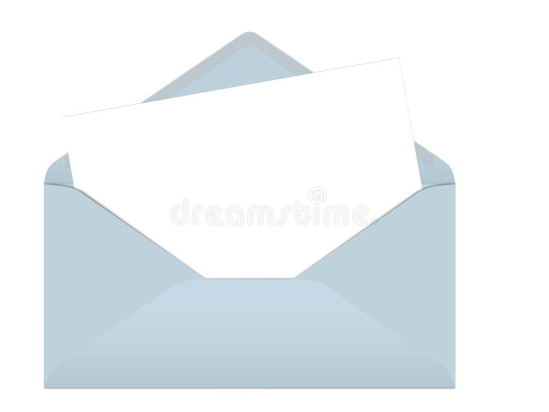 Envelope with Blank Card Against White Background, Isolated, 3D ...