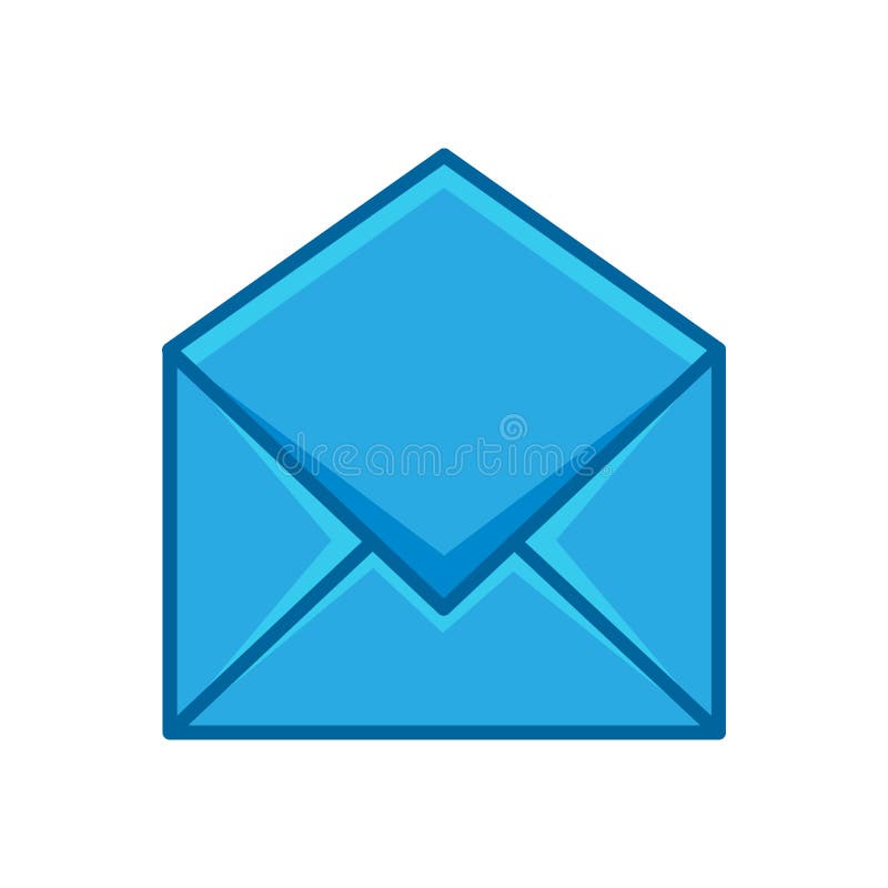 With Envelope Blue Ballpoint Isolated on White Background Stock Vector ...