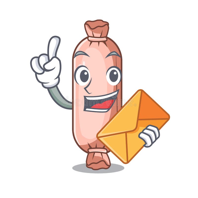 With Envelope Bolster Isolaasi on the a Character Stock Vector ...