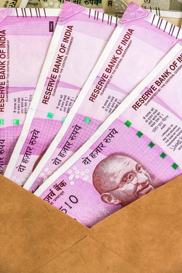 Envelope with Brand New Indian One Hundred Rupees Banknotes Stock Photo ...