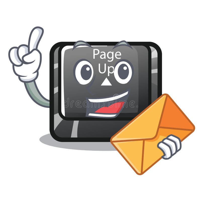 With Envelope Button Page Up Isolated with Character Stock Vector ...