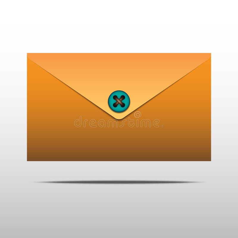 Envelope with button stock vector. Illustration of data - 72187881