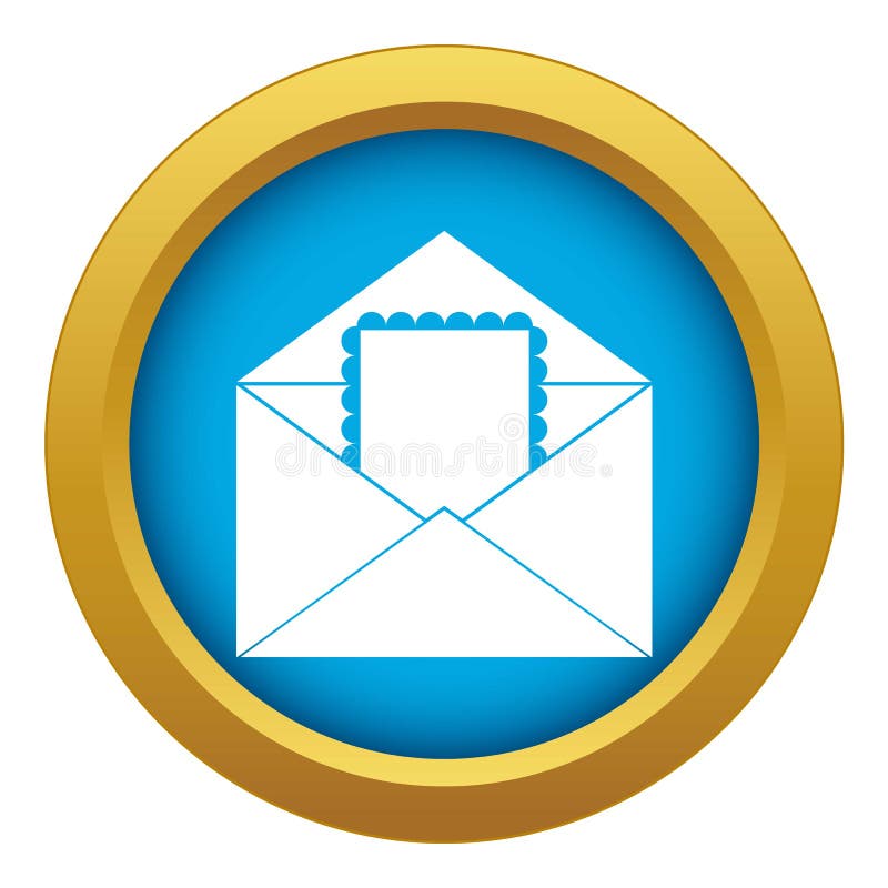Envelope with Card Icon Blue Vector Isolated Stock Vector ...