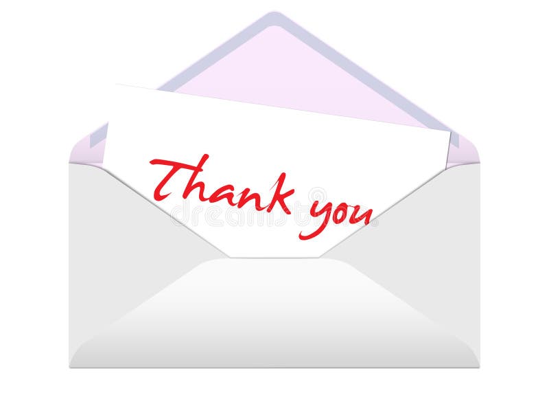 Envelope and Card with the Text "Thank You", 3D Illustration Stock ...