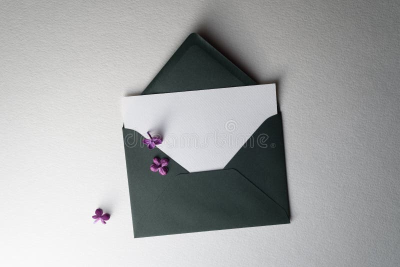 Envelope with a Card on a White Background Stock Photo - Image of ...