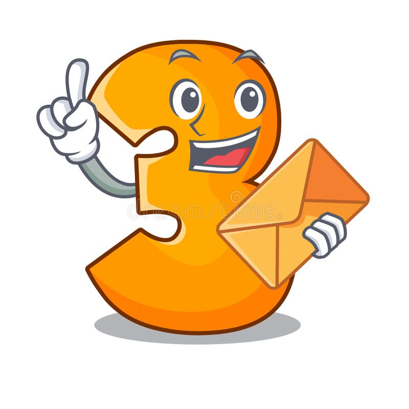 With Envelope Cartoon Number Three on the Wall Stock Vector ...