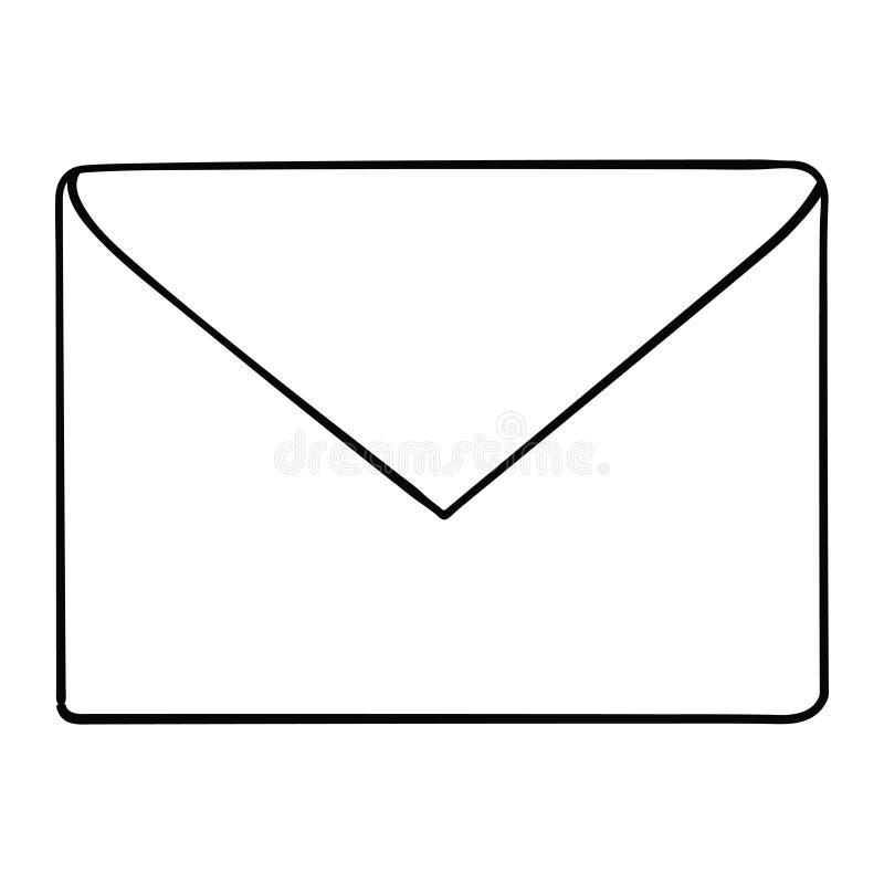Envelope / Cartoon Vector and Illustration, Black and White, Hand Drawn ...
