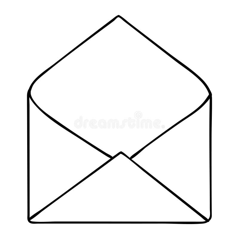 Envelope / Cartoon Vector and Illustration, Black and White, Hand Drawn ...