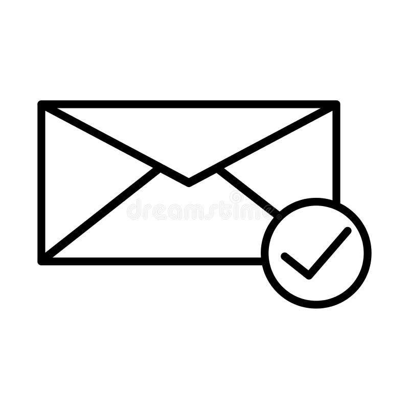 Envelope with Check Mark. Symbol, Logo Illustration. Verify Sign ...