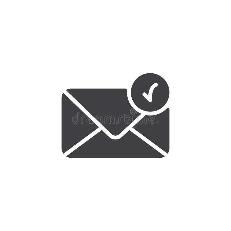 Envelope and Check Mark Outline Icon Stock Vector - Illustration of ...