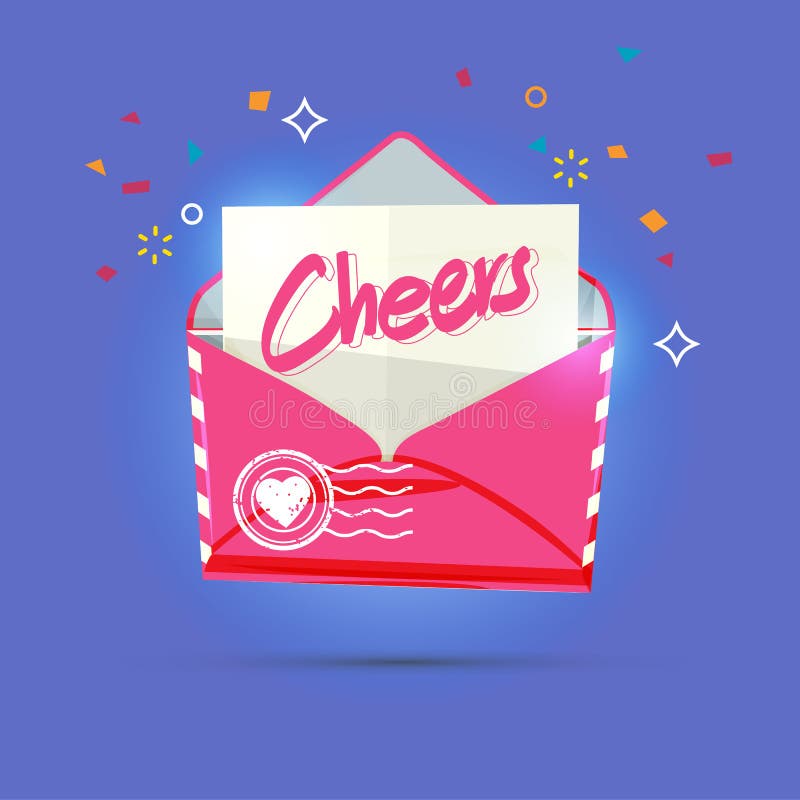Envelope with Cheers Text, Cheer Up Concept - Vector Stock Vector ...