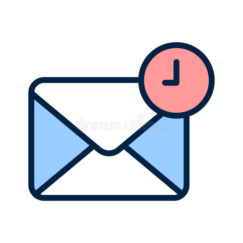 Envelope with a Clock Symbolizing Time Related Mail or Messages Stock ...