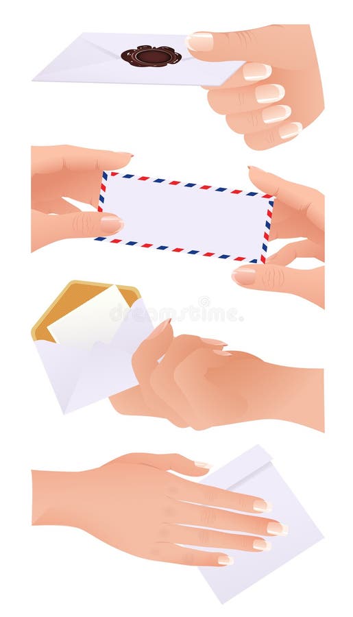 Envelope collection stock vector. Illustration of palm - 13347468
