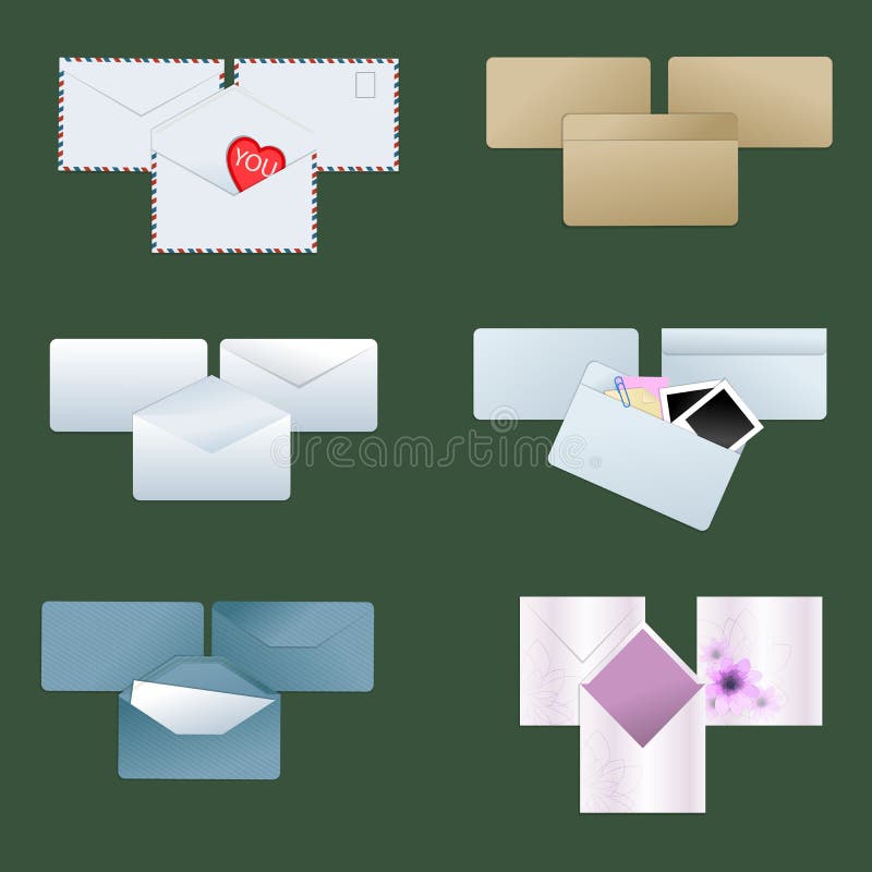 Envelope collection stock vector. Illustration of newsletter - 27066974