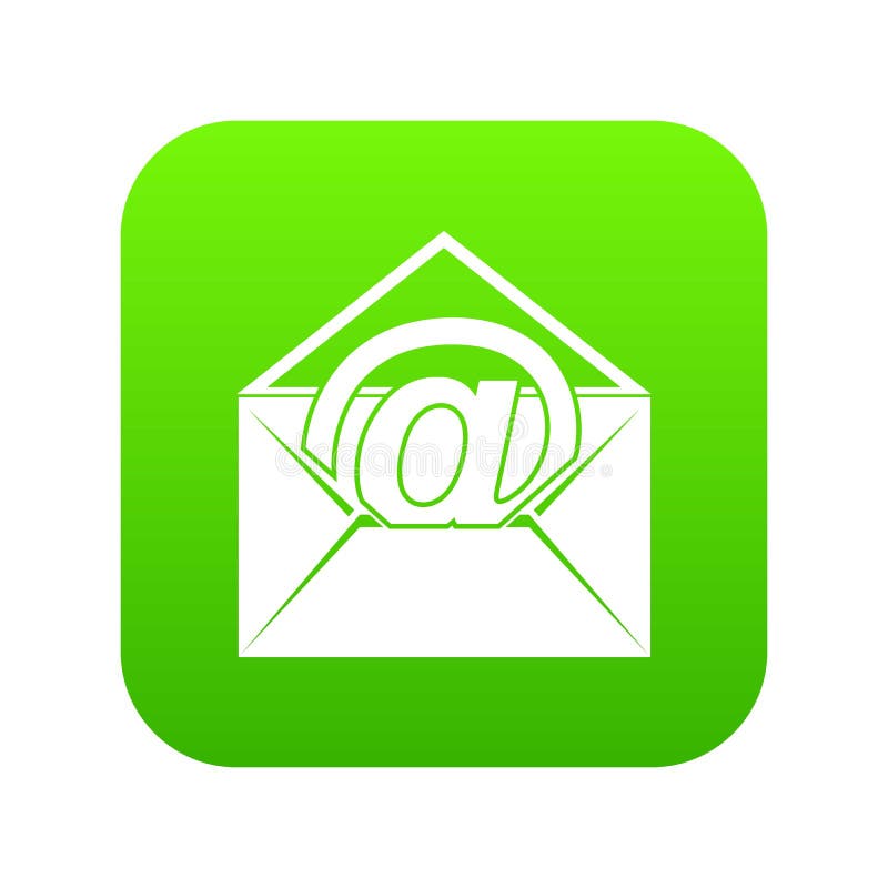 Envelope Com Verde Digital Do ícone Do Sinal Do Email Ilustração do ...