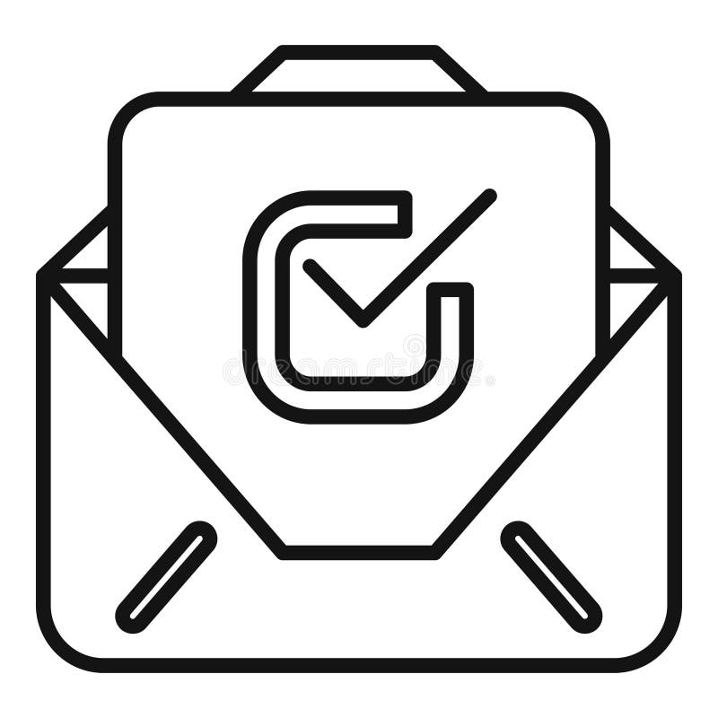 Envelope Containing Document with Check Mark Icon Showing Verification ...