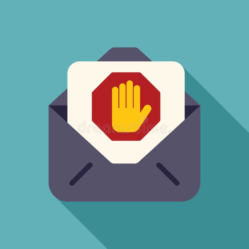 Envelope Containing Stop Sign with Hand Showing Refusal Gesture Stock ...