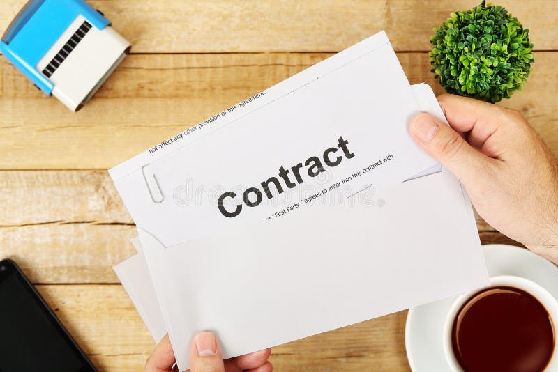Envelope with contract stock image. Image of agreement - 76268451