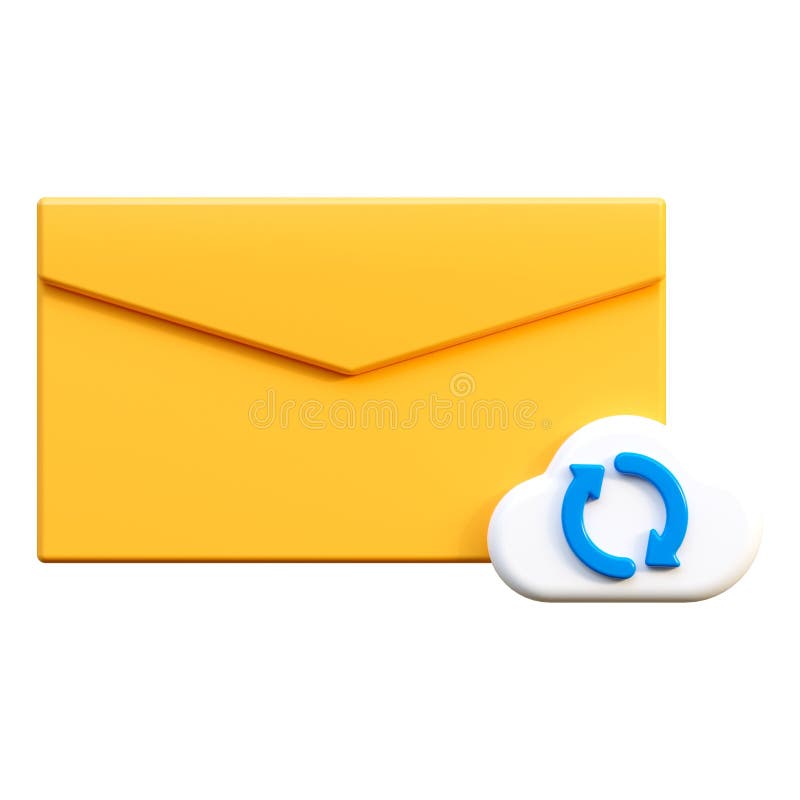 Envelope. 3D Envelope with Cloud Storage Message Sync Icon. . Stock ...