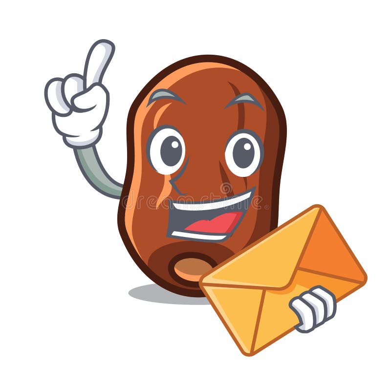 With Envelope Dates Fruit Character Cartoon Stock Vector - Illustration ...