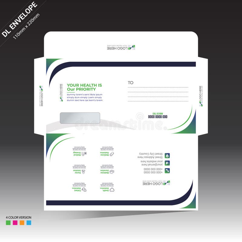 Envelope Design for Health and Any Use Stock Vector - Illustration of ...