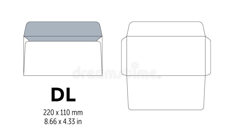 Envelope DL Template for A4, A5 Paper with Cut Lines Stock Vector ...
