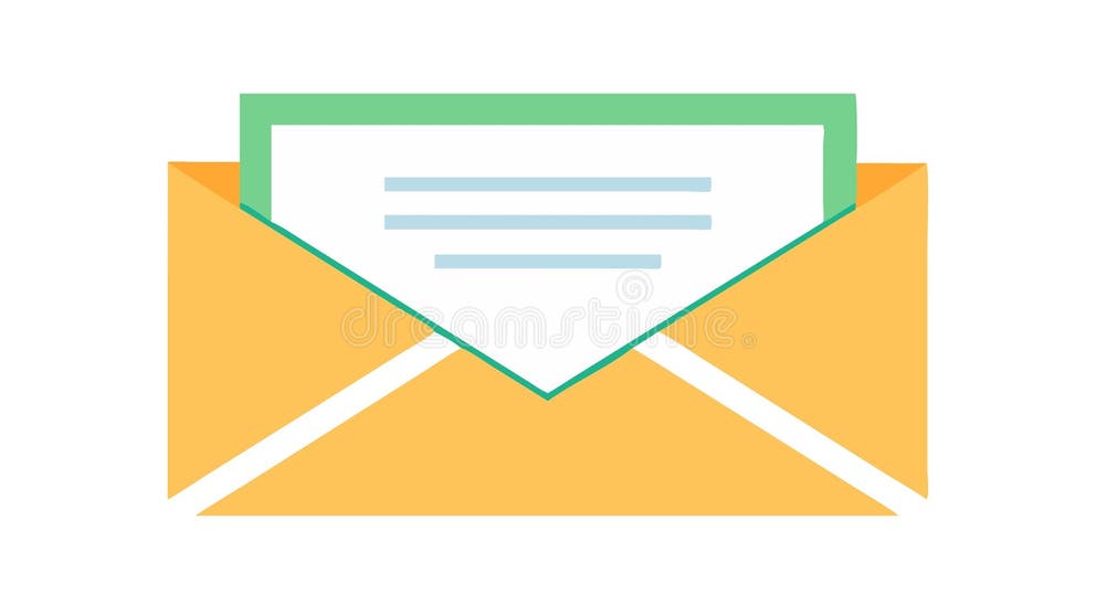 Envelope with Document Mail Communication Icon, Letter, Vector Design ...