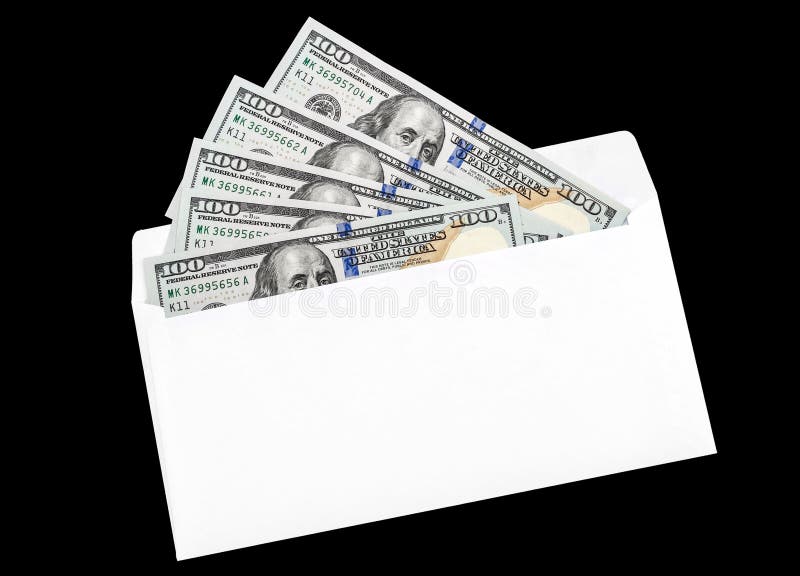 Envelope with Dollar Banknotes Stock Image - Image of income, market ...