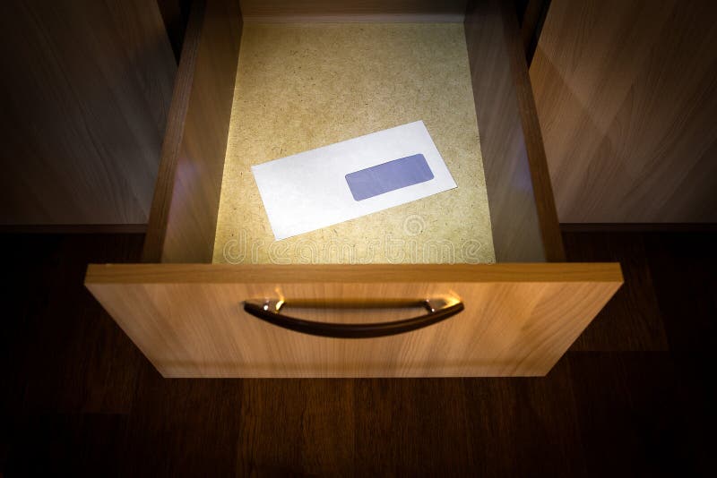 Envelope in the Drawer stock photo. Image of white, empty - 136500104