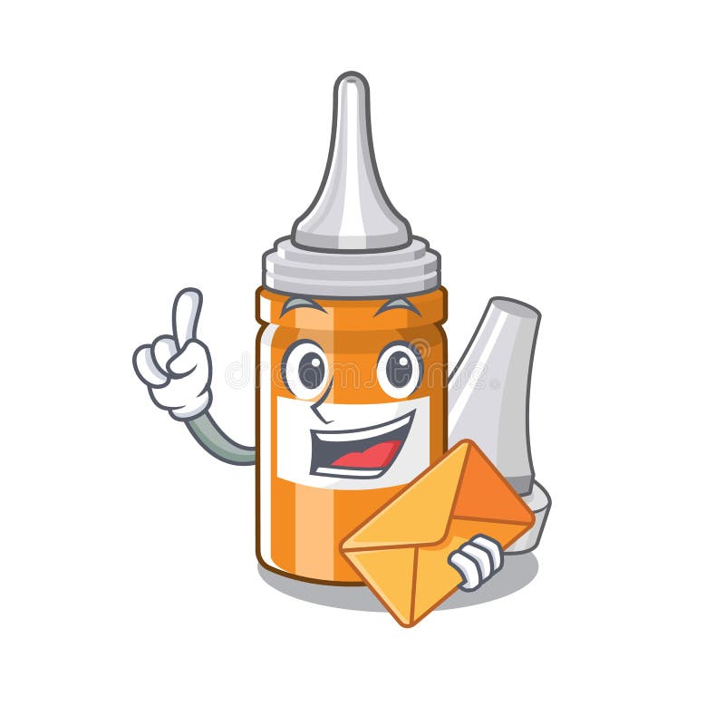 With Envelope Ear Drops in the Cartoon Shape Stock Vector ...