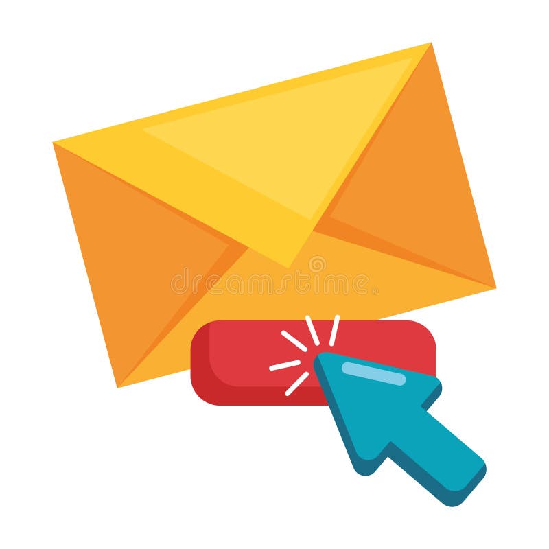 Envelope email with cursor stock vector. Illustration of send - 283992437