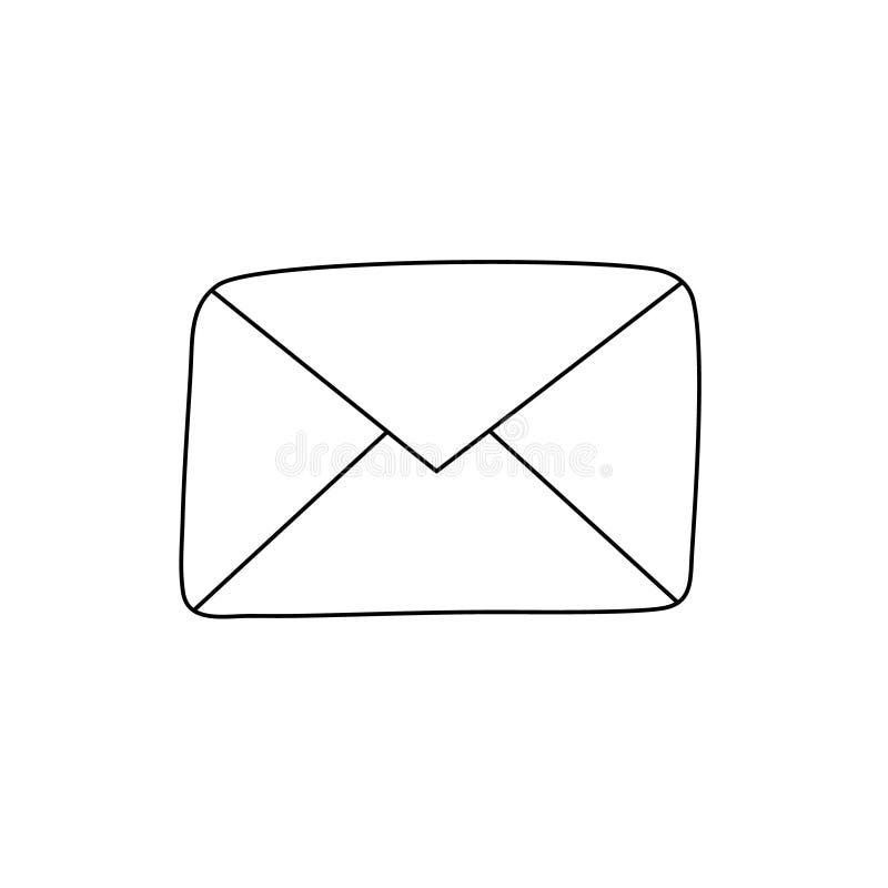 Envelope Email Hand Drawn Icon. Message Symbol Stock Vector ...