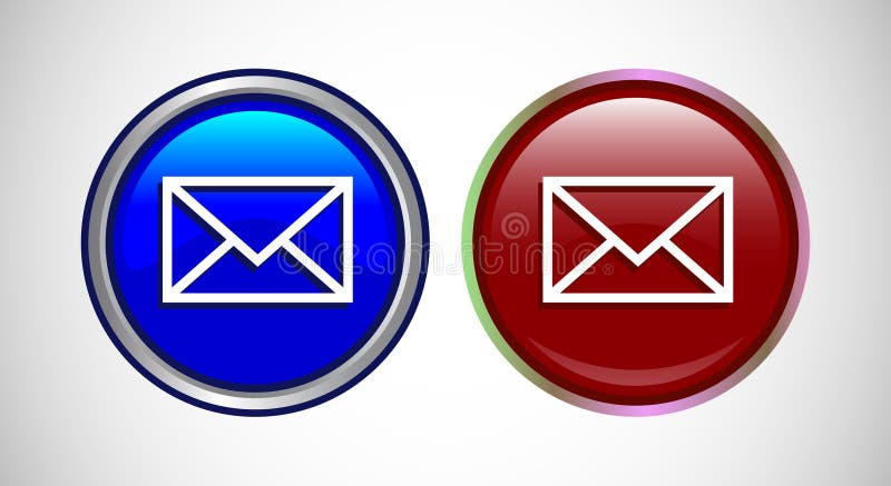 Envelope Email Icon Rounded Button Design Illustration Stock Vector ...