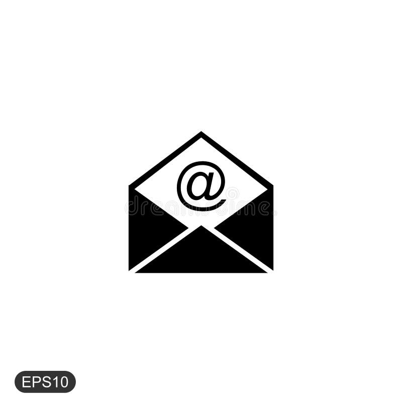 Envelope and Email Icon with White Background. Stock Vector ...
