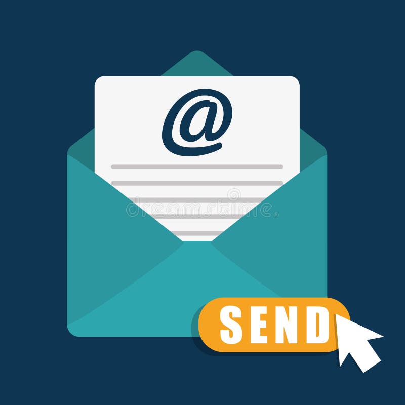 Envelope Email Marketing Send Design. Stock Vector - Illustration of ...
