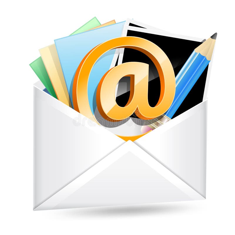 Opened Envelope and Document with Green Check Mark Icon. Approved Tick ...