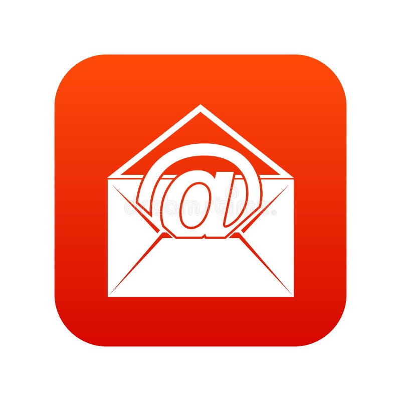 Red envelope email icon stock illustration. Illustration of important ... Red envelope email icon stock illustration. Illustration of important ...