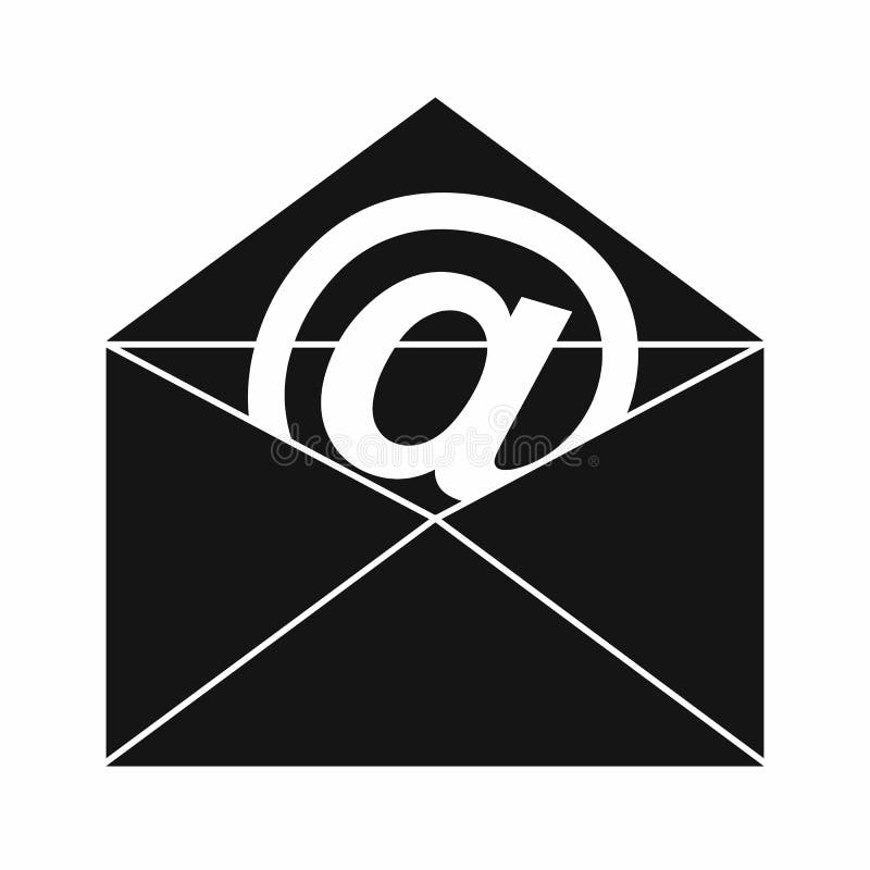Envelope with Email Sign Icon, Simple Style Stock Illustration ... Envelope with Email Sign Icon, Simple Style Stock Illustration ...