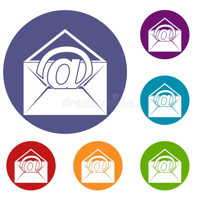 Envelope with Email Sign Icon Digital Green Stock Vector - Illustration ...