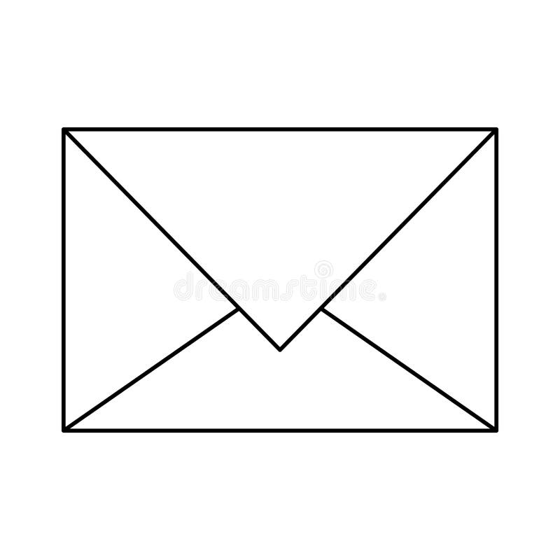 Envelope Email Symbol Isolated Black and White Stock Vector ...