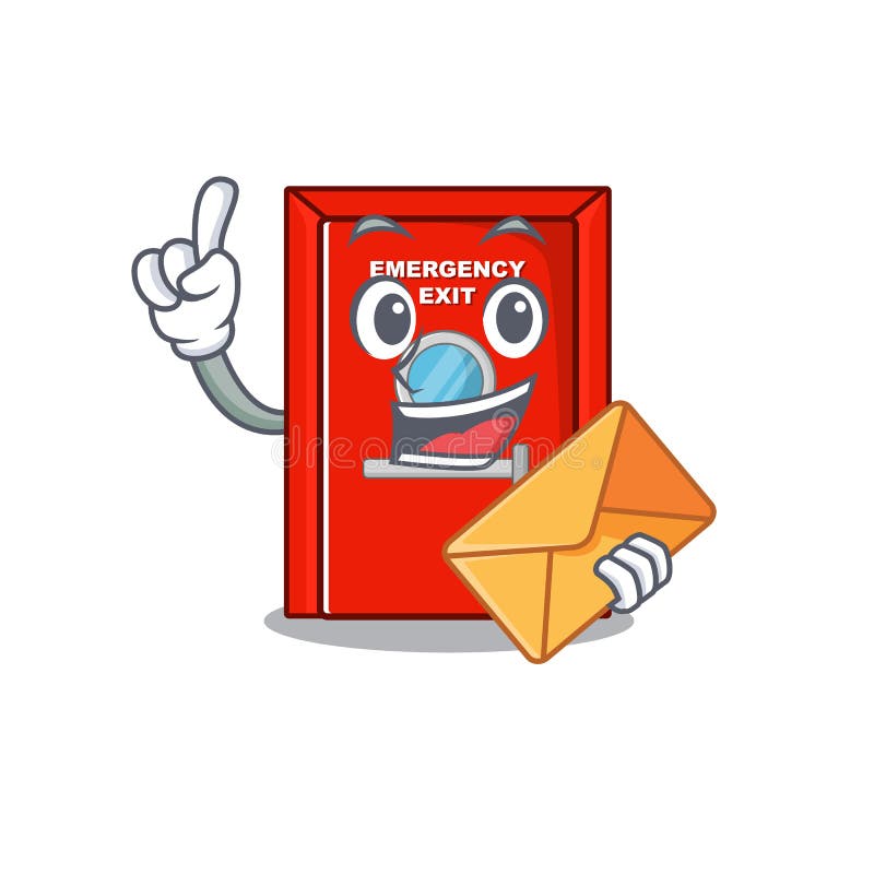 With Envelope Emergency Exit Door Isolated the Cartoon Stock Vector ...