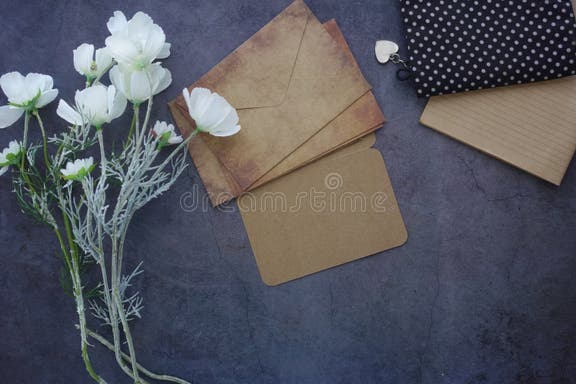 Envelope , Empty Paper and Fountain Pen on Table Stock Photo - Image of ...