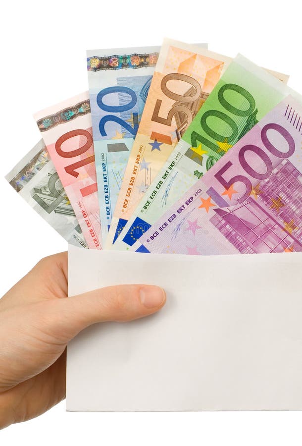 Envelope with Euro Bank Notes - Close Up Stock Photo - Image of close ...